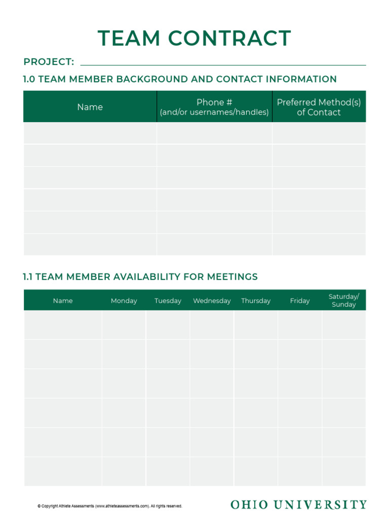 Activity - Team Contract (DISC NOT Required) - v2 | PDF | Goal | Leadership