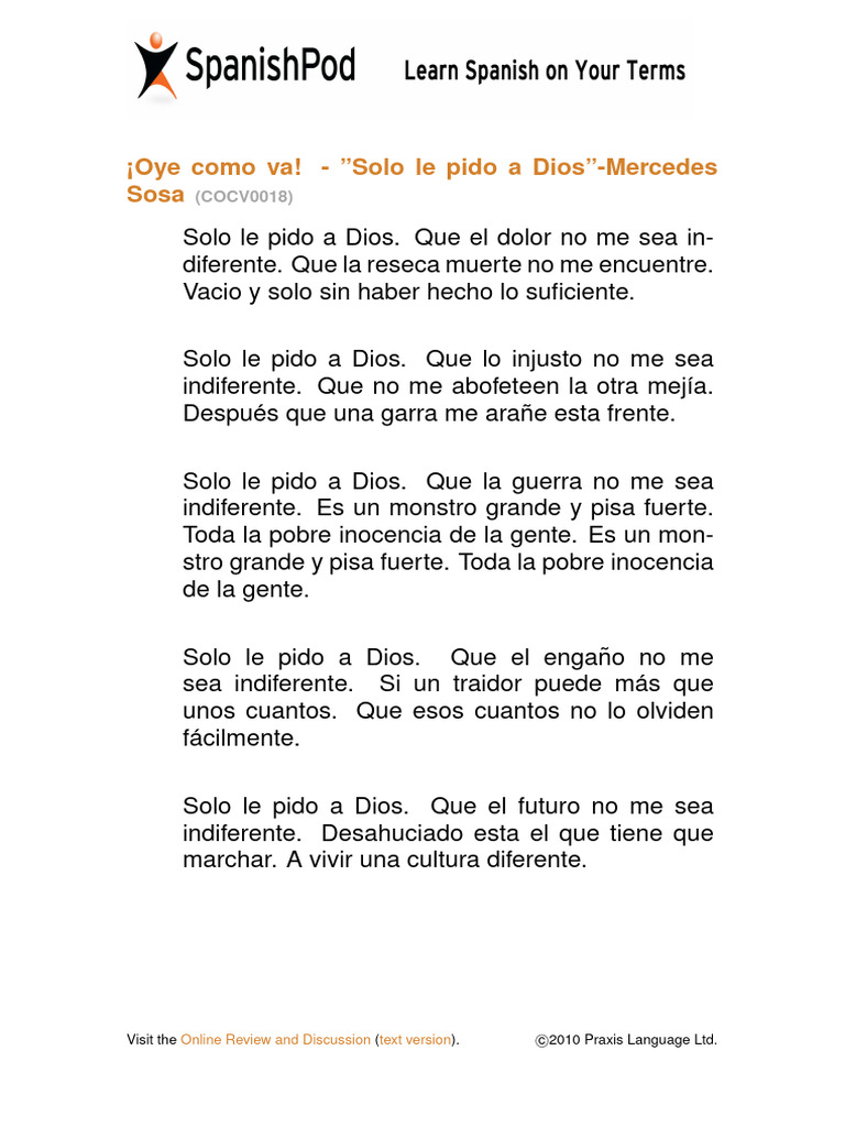 Spanishpod OCV0018 | PDF