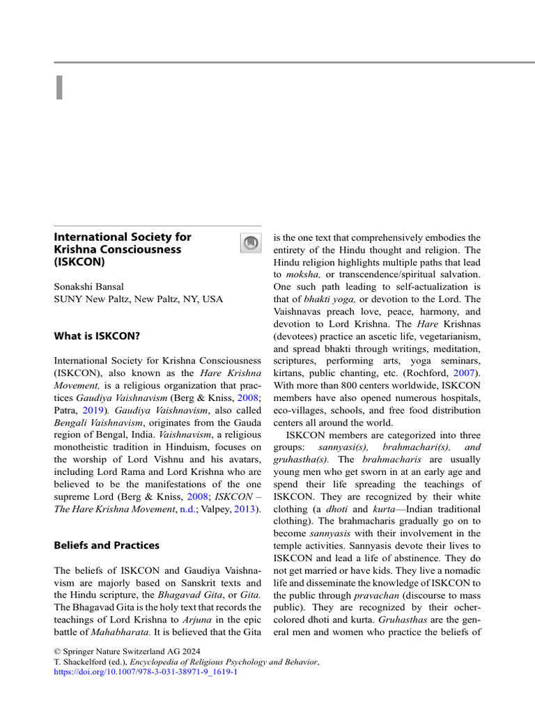 ISKCON | PDF | Vaishnavism | Bhakti