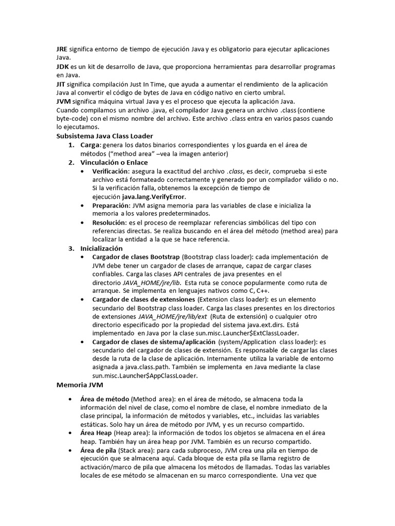 Resumen JAVA | PDF | Constructor (Programación Orientada a Objetos ...