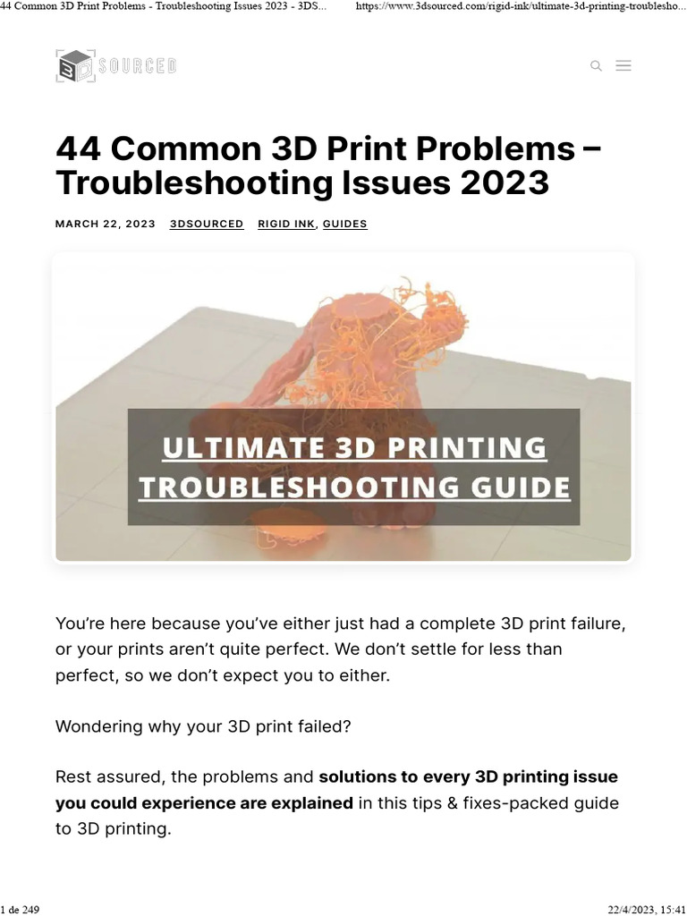 44 Common 3D Printing Issues Explained | PDF | 3 D Printing | Extrusion
