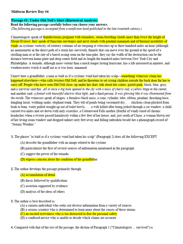 Oliver Benn - Midterm Review Day #4 | PDF | Banana