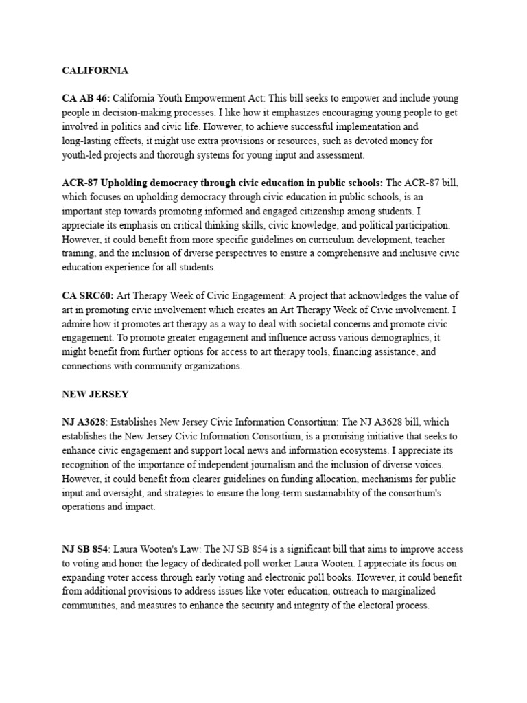 Civic Education Bills Analysis | PDF | Civic Engagement | Social Justice