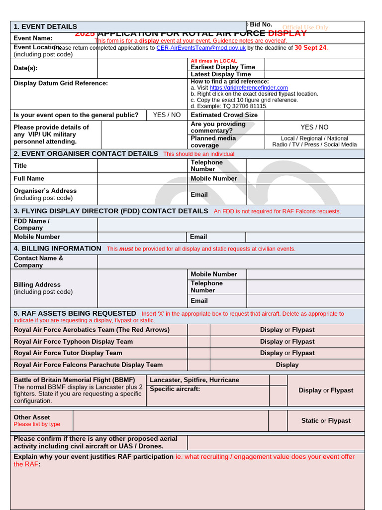 2025 RAF Display Application-AL0 | PDF | Royal Air Force | Aviation