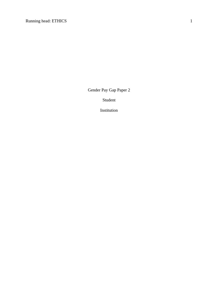 Gender Pay Gap Paper 2 Edited | PDF | Equal Pay For Equal Work | Audit