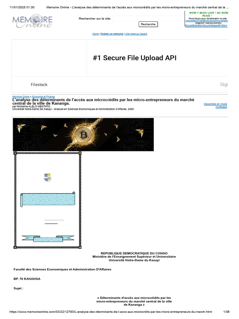 #1 Secure File Upload API: Filestack | PDF | La microfinance | Microcrédit