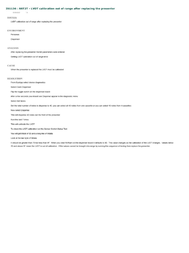 Calibration LVDT | PDF