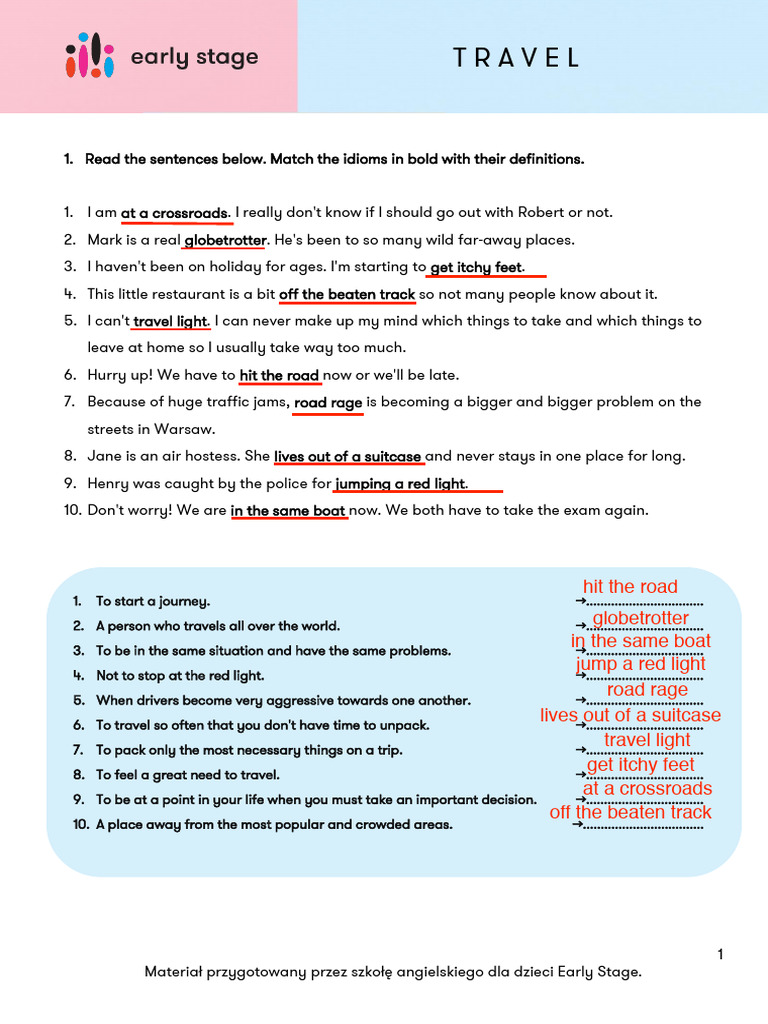TRAVEL-IDIOMS-Freebies-Handout | PDF