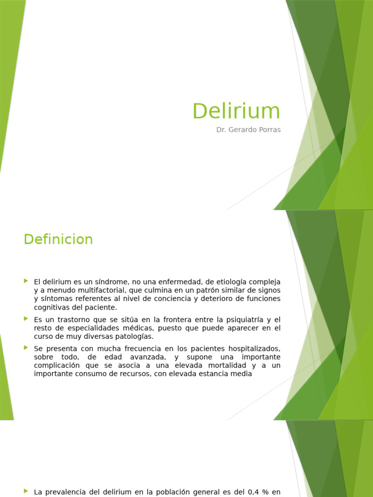 Delirium: Síntomas, Diagnóstico y Tratamiento | PDF | Enfermedades y ...
