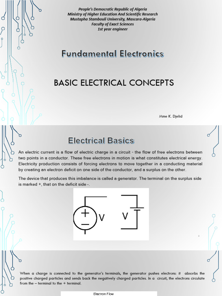 Basic Electrical Concepts | PDF | Inductor | Bipolar Junction Transistor