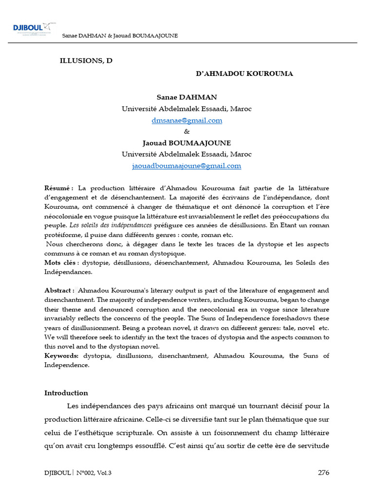 Dystopie et désillusion dans Kourouma | PDF | Dystopie | Utopie