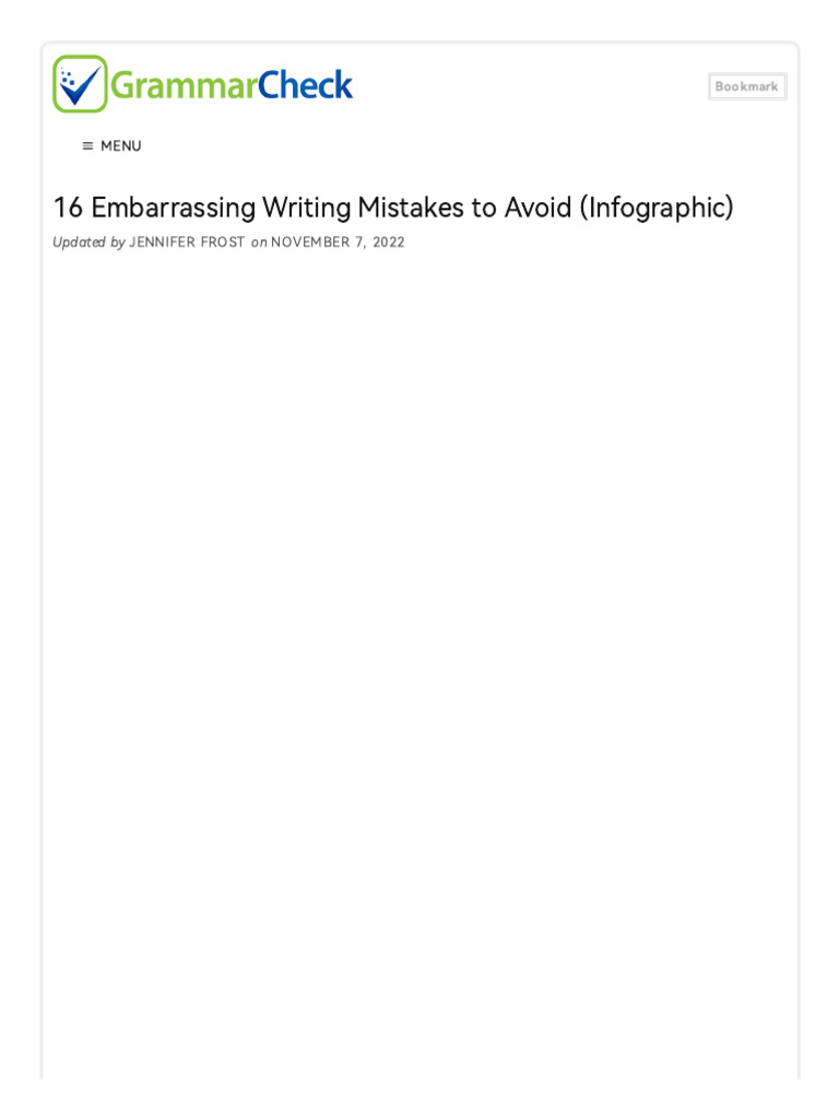 16 Embarrassing Writing Mistakes To Avoid (Infographic) | PDF