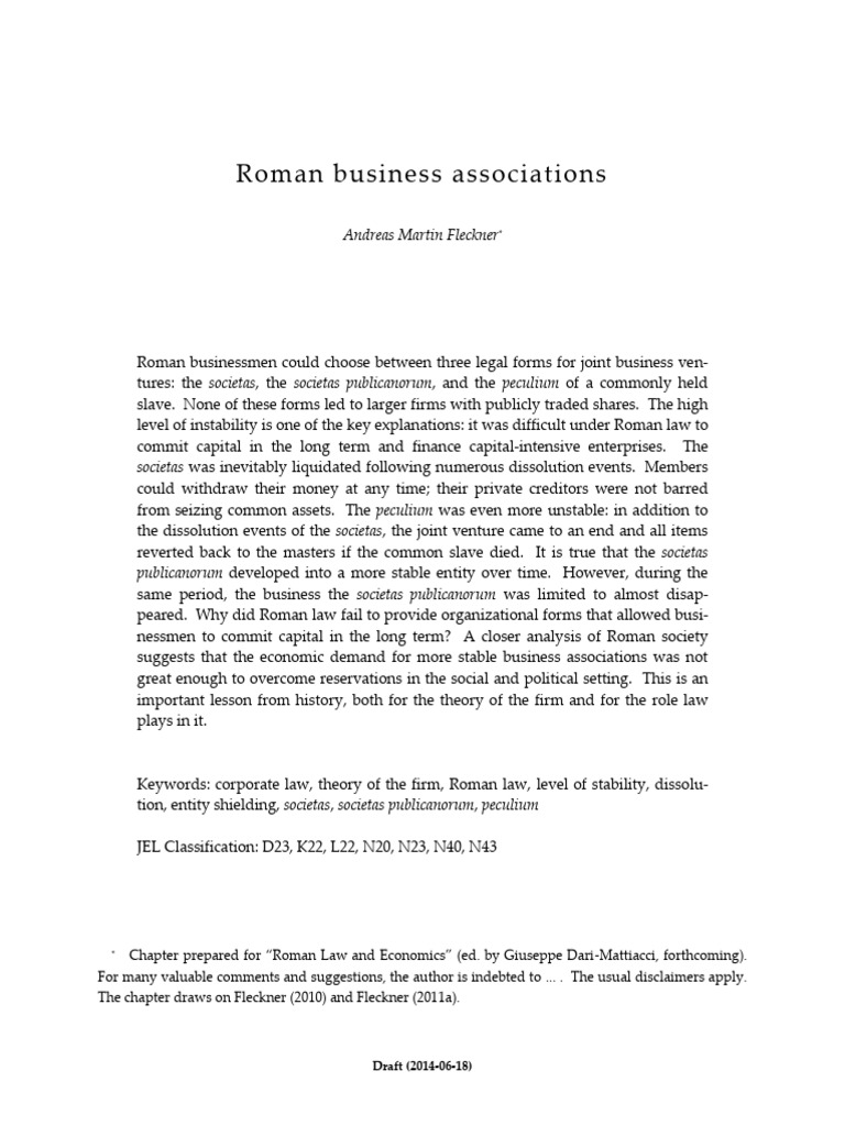 fleckner-1 | PDF | Ancient Rome | Corporations