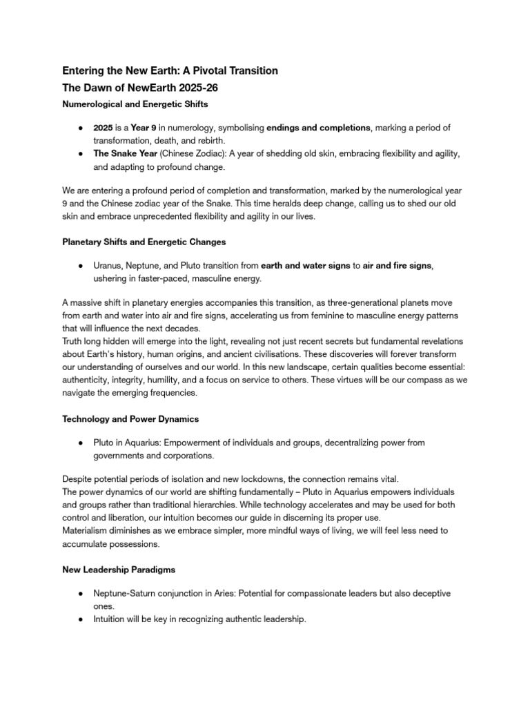 2025 - Entering The New Earth | PDF | Astrological Sign | Anxiety
