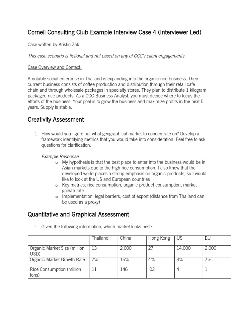 Cornell Interview Case 4 | PDF | Economy Of China | Consumption (Economics)