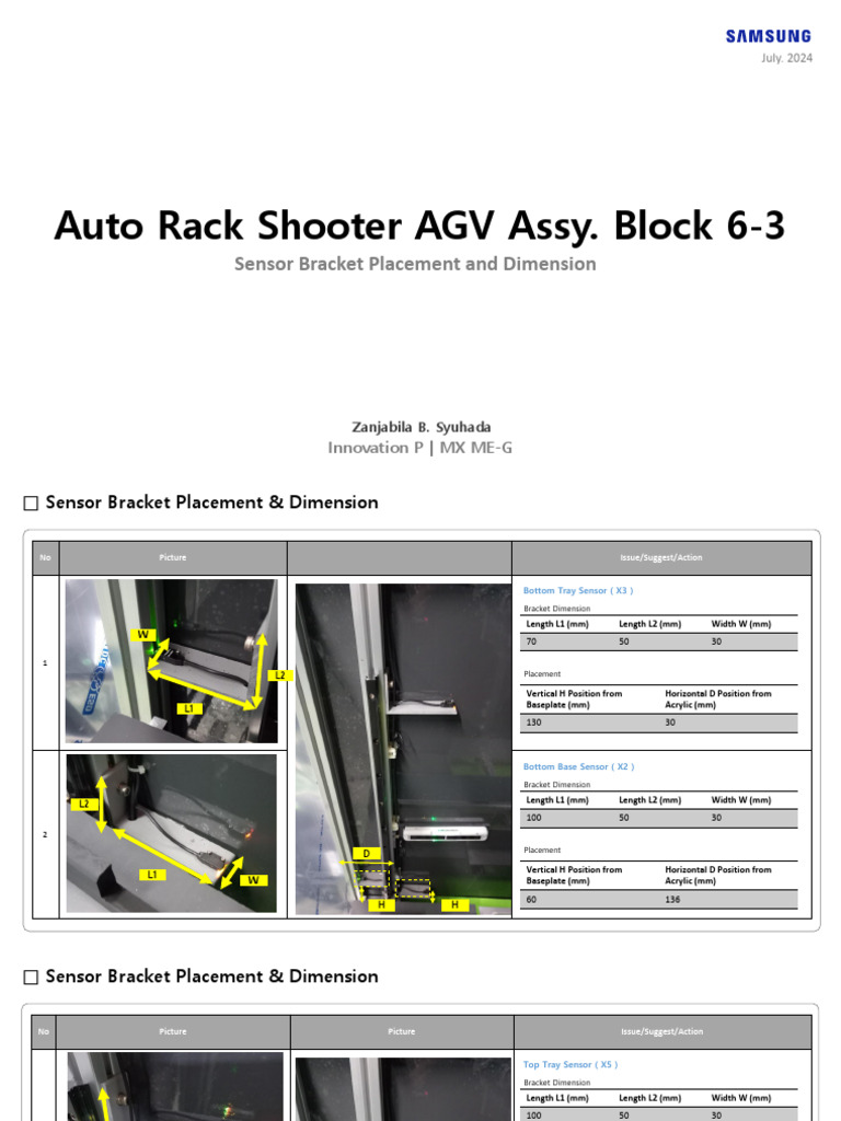 [Sensor Placement] Auto Rack Shooter AGV Assy. Block 6-3 | PDF