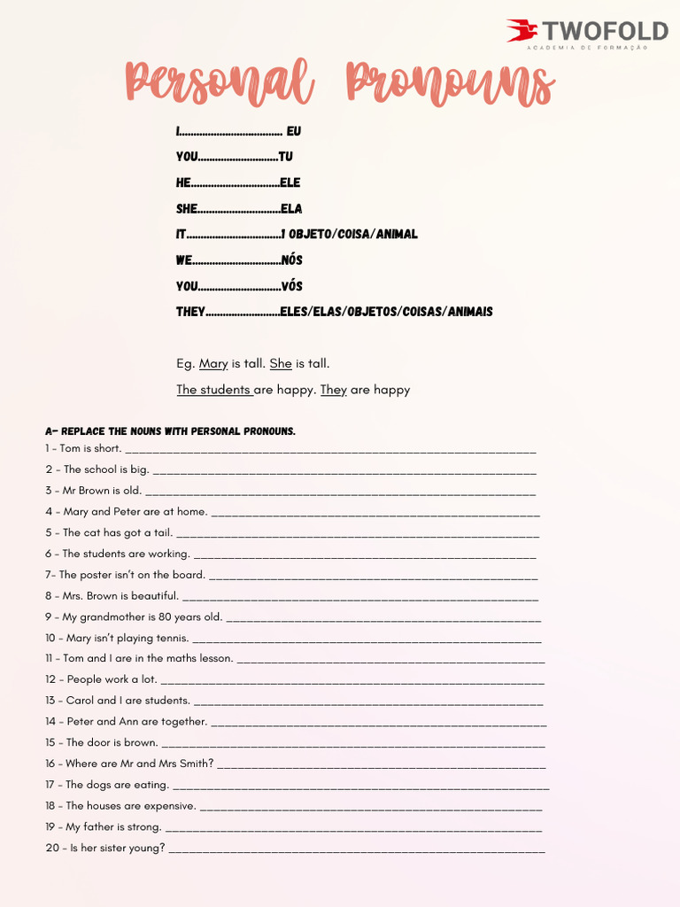 1.Personal Pronouns (3) | PDF | Morphology | Language Mechanics