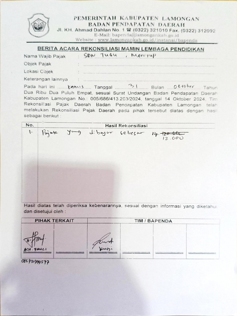 Slip Setoran Pajak | PDF