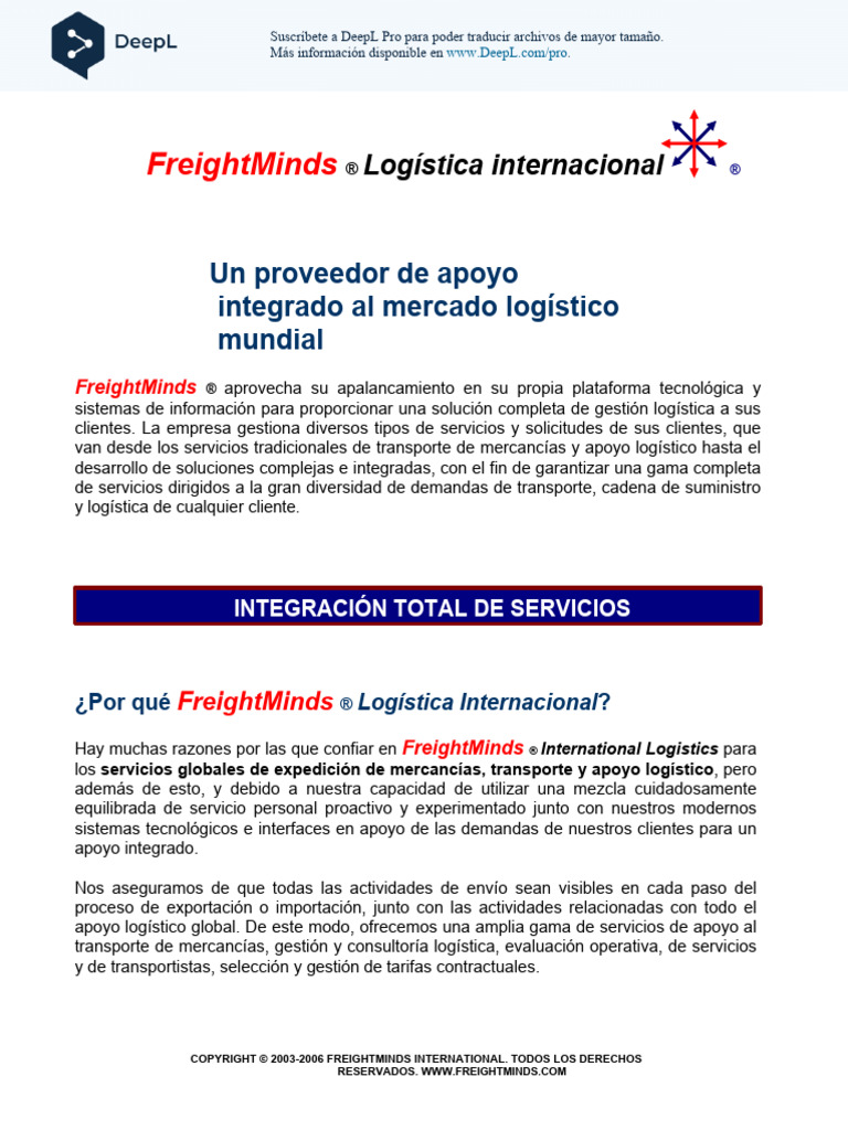 FM - Logistics - Brochure Es | PDF | Logística | Transporte