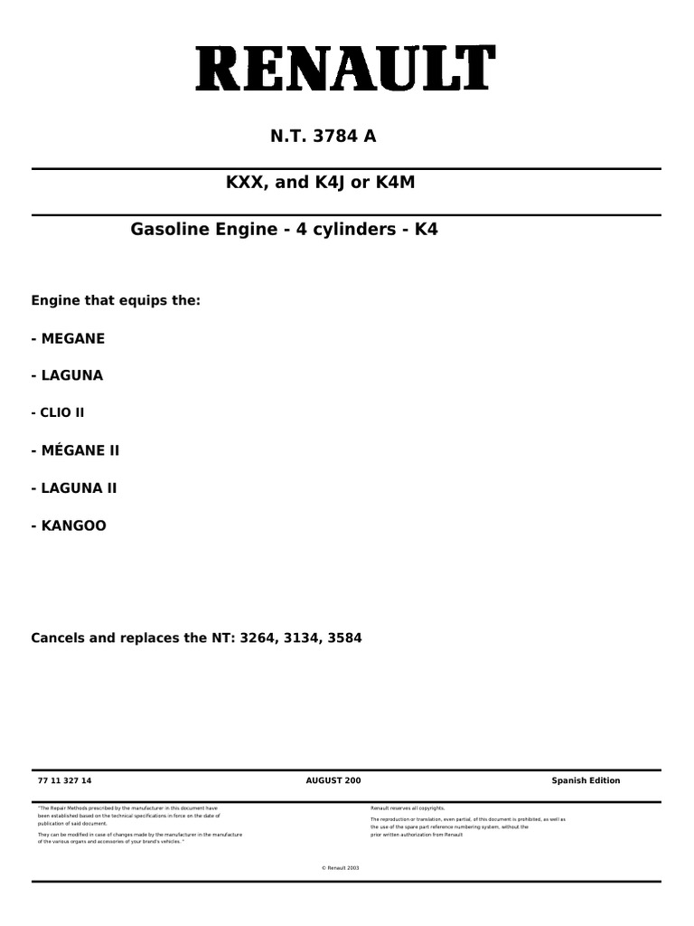KXX k4m k4j Engine Engine Workshop Manual Technical Note Nt3784a | PDF | Engines | Internal ...