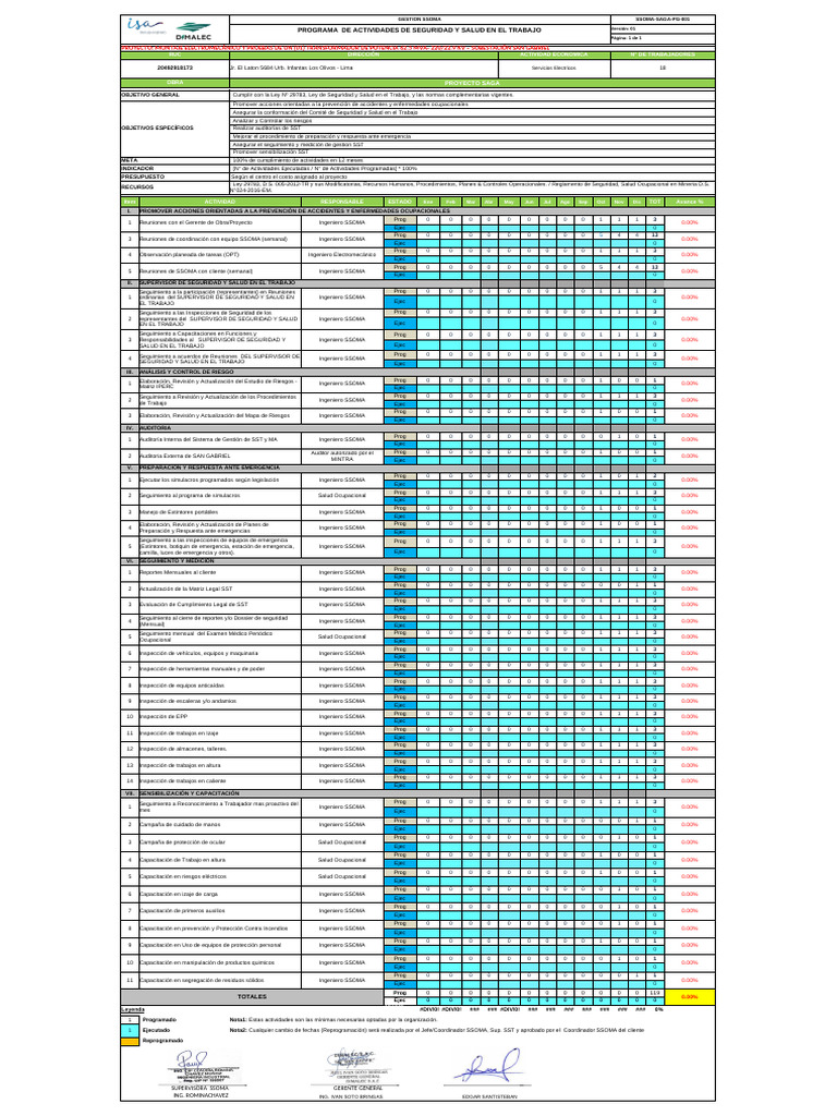 Ssoma-Saga-Pg-001 Programa Del SGSST 2024 | PDF | Auditoría | Seguridad y salud ocupacional