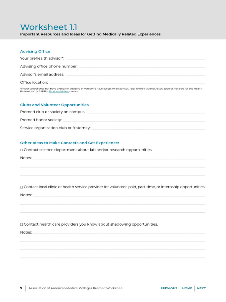 Official Guide Worksheets | PDF | Medical School