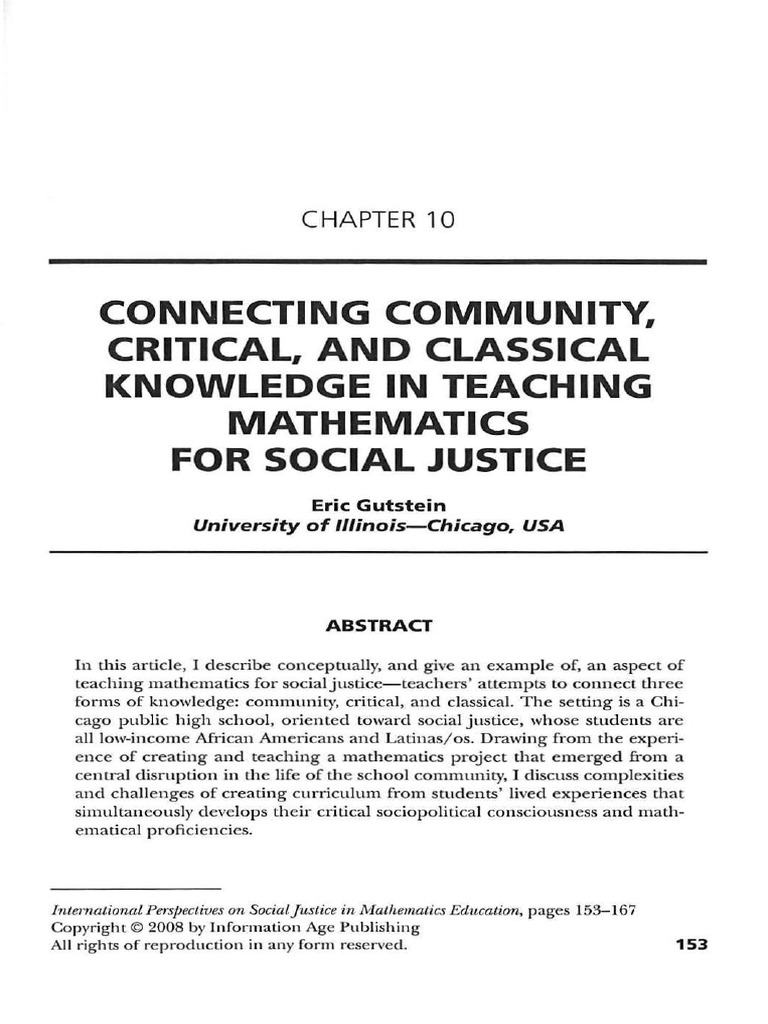 Gutstein - 2008 - Connecting Community, Critical, and Classical ...