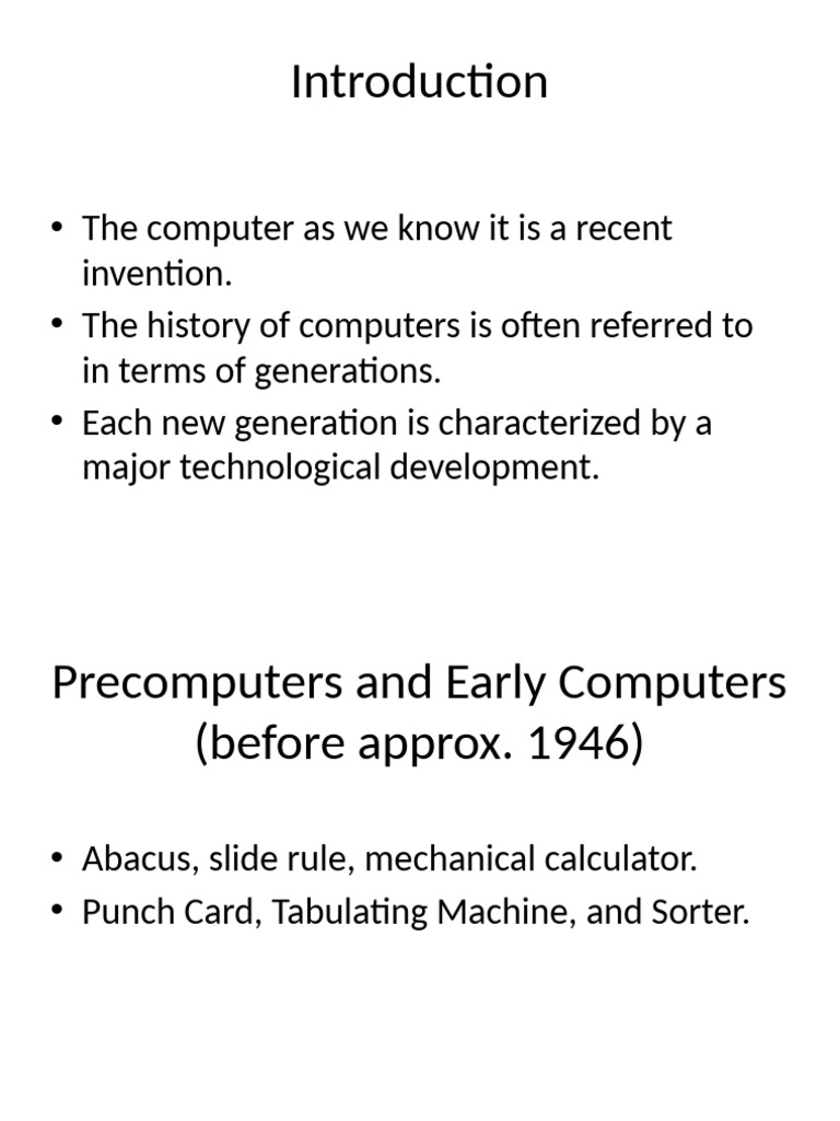 Computer History Presentation | PDF | Laptop | Embedded System