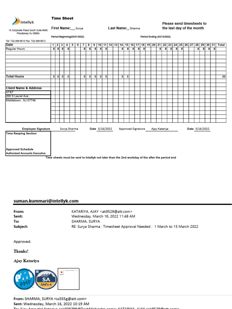 March 2022 Timesheet Submission | PDF | Computing | Office Work
