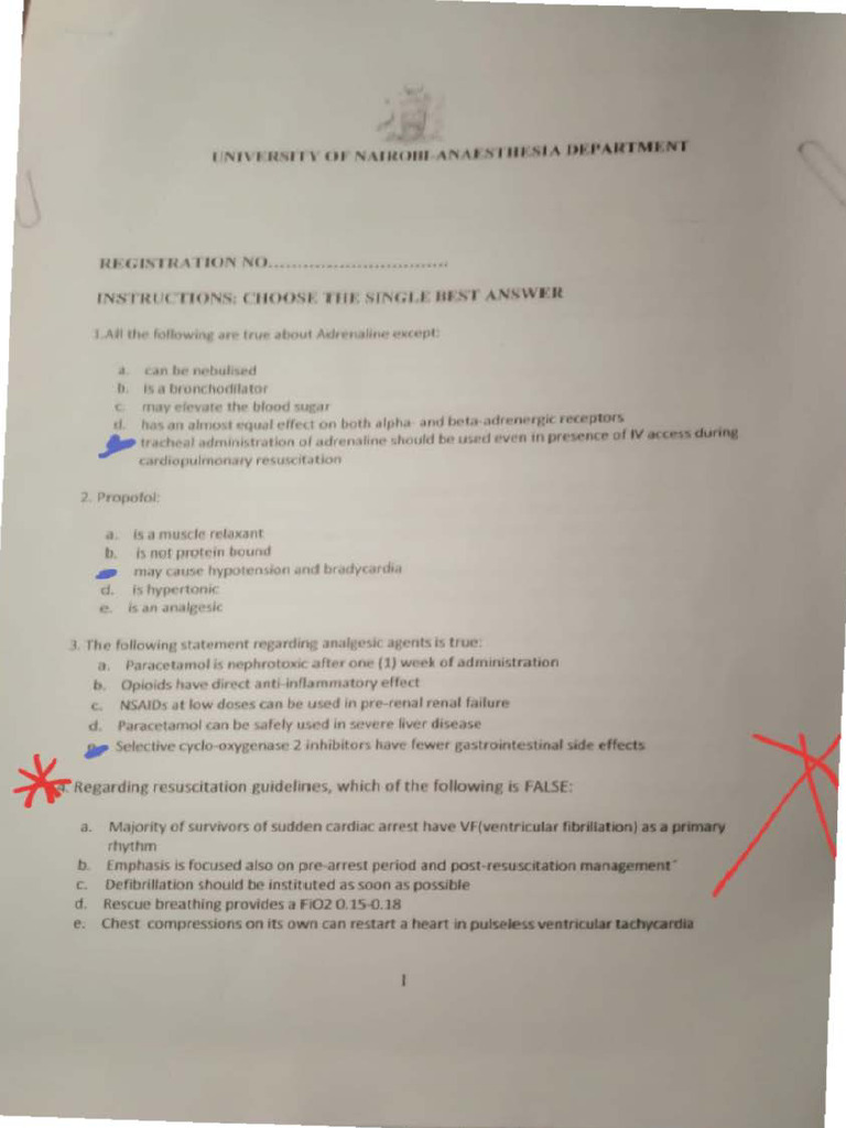 ANESTHESIA MCQ CAT EOR 2019 | PDF | Medicine