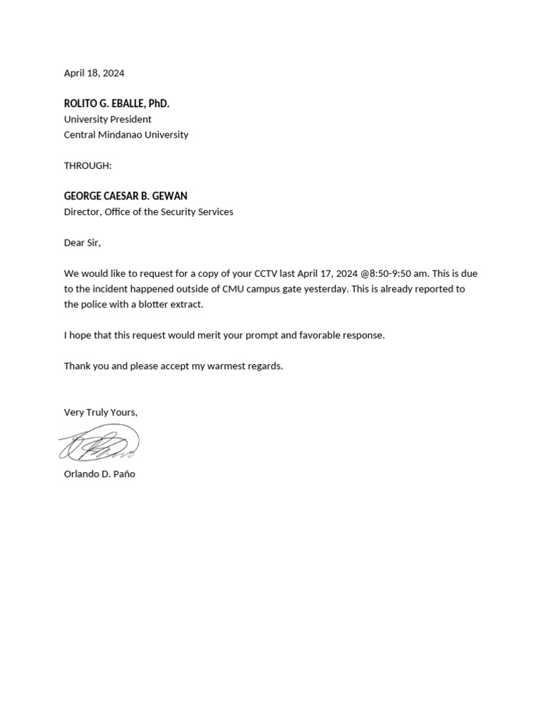 CCTV Request | PDF