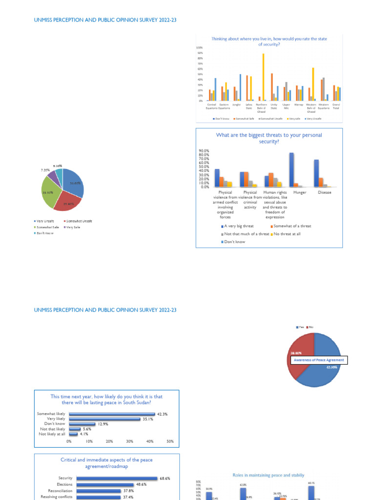 UNMISS Perception and Public Opinion Survey | PDF | Peacebuilding ...