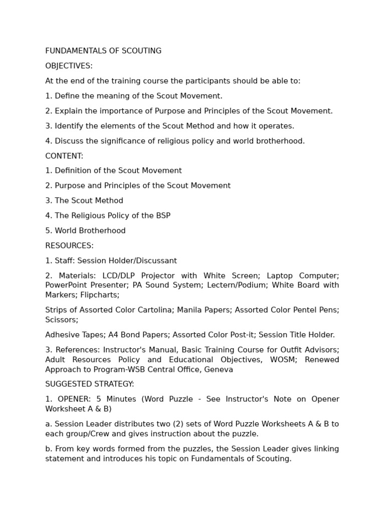 Fundamentals of Scouting | PDF | Learning