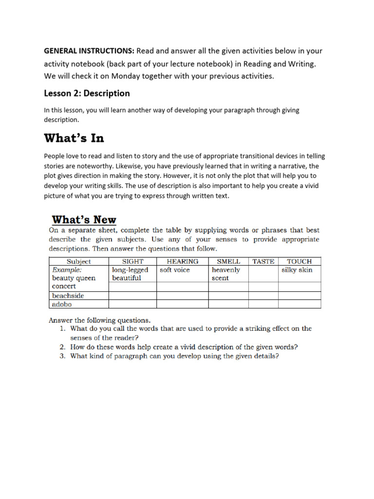 Enhancing Writing with Descriptive Techniques | PDF