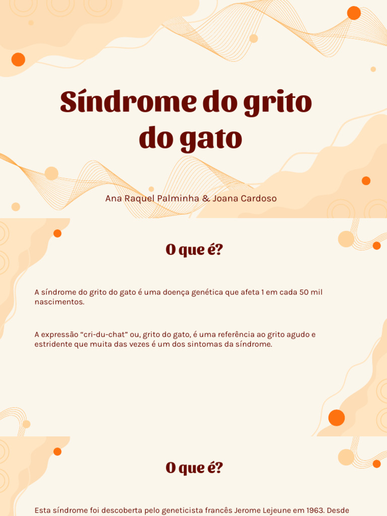 Síndrome do Grito de Gato: Sintomas e Causas | PDF | Deficiência ...