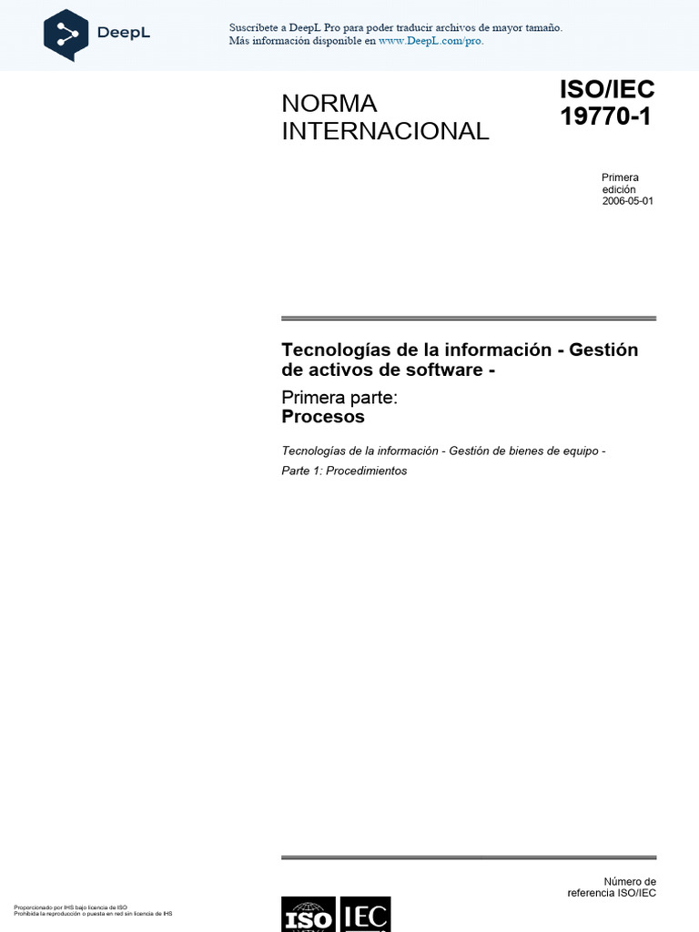 Gestion de Activos-Iso-Iec-19770-1 Es | PDF | Software | Organización ...
