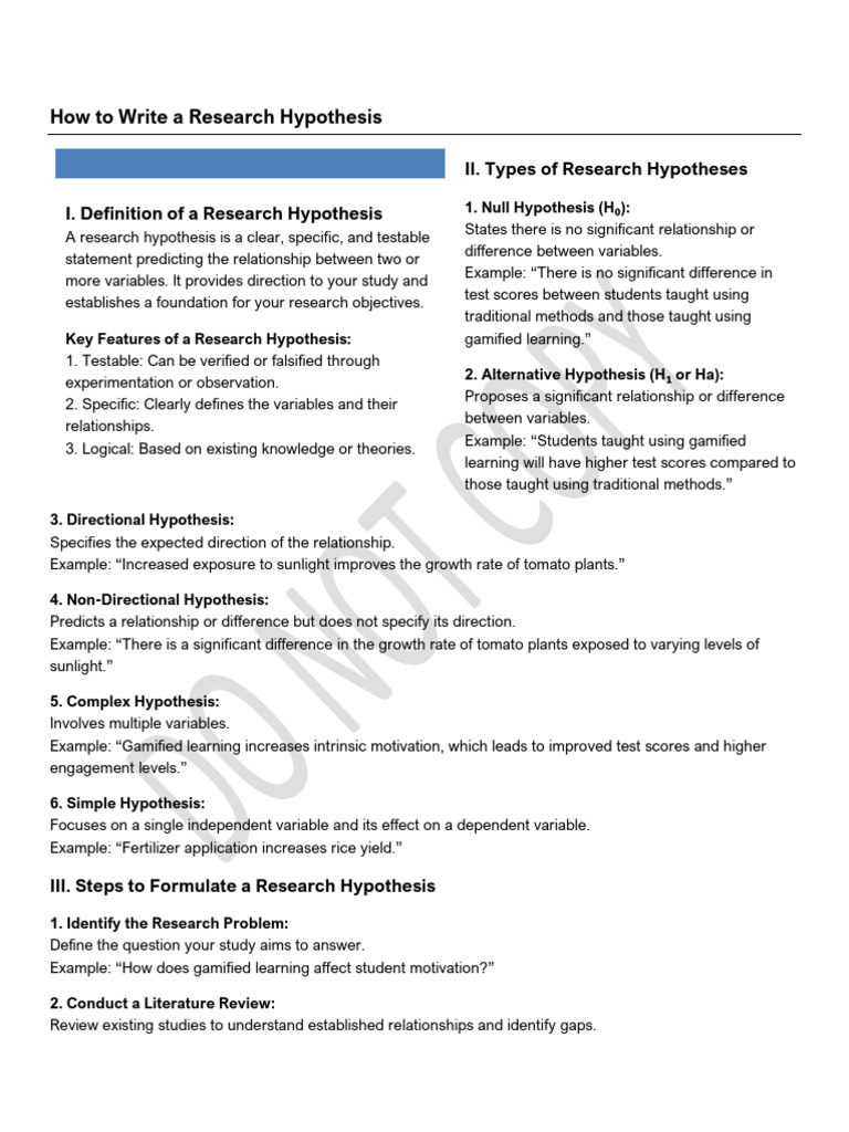 Research Hypothesis | PDF | Hypothesis | Falsifiability