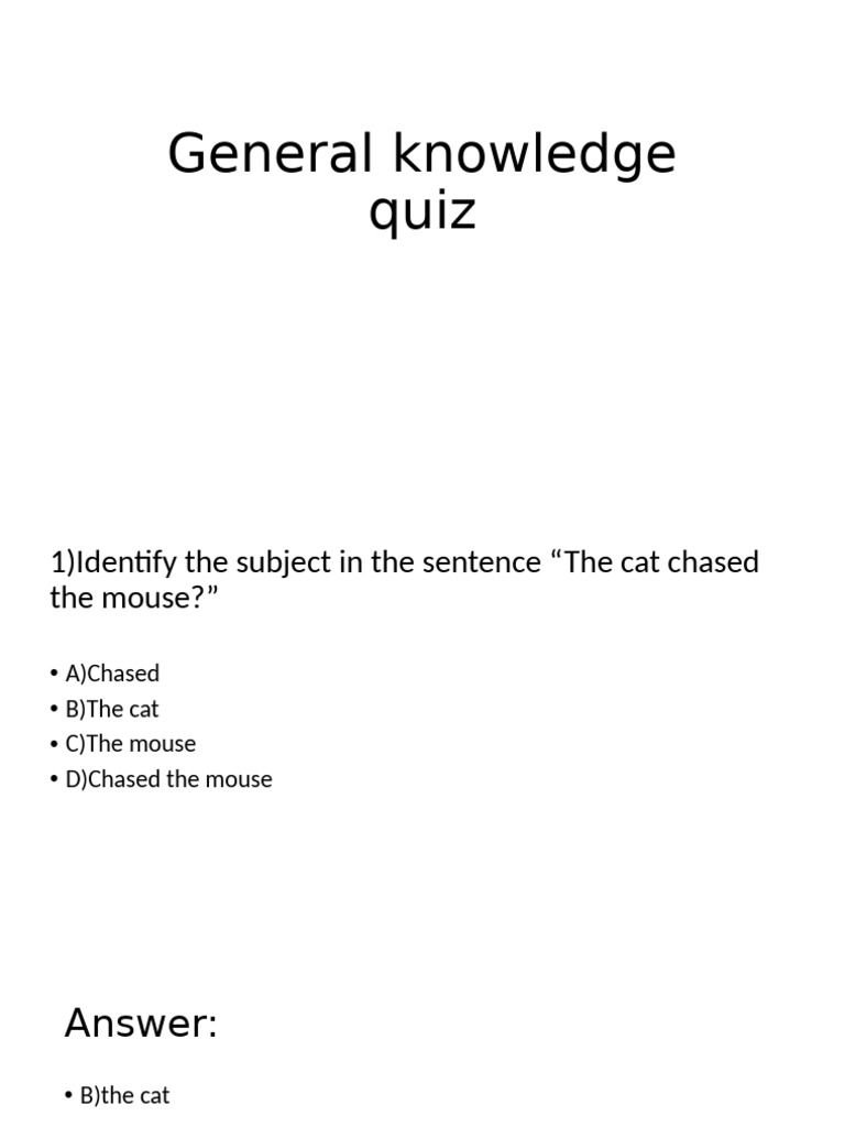 General Knowledge Quiz | PDF