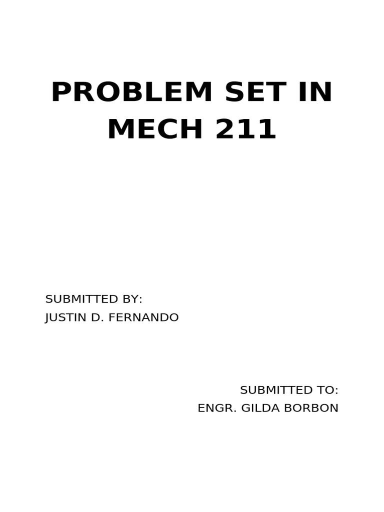 Problem Set in Mech(1) | PDF