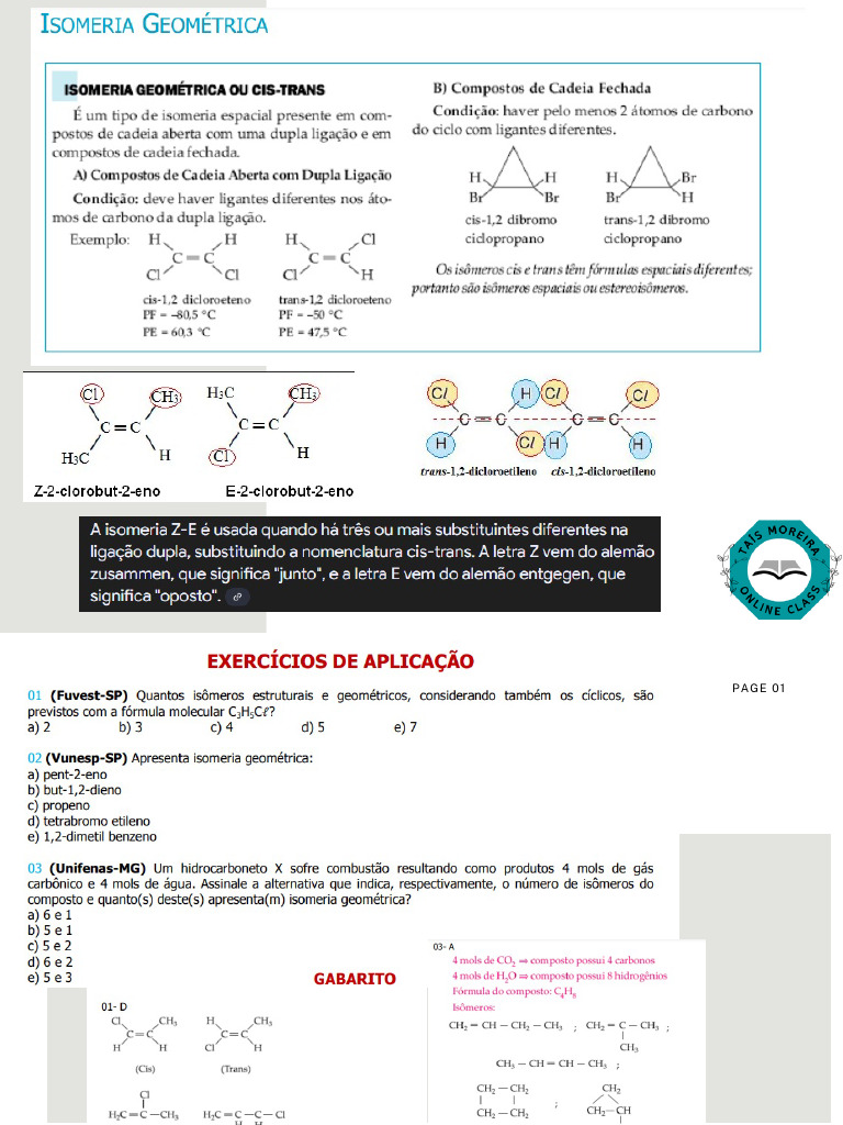 Isomeria Geometrica Cis Trans EZ | PDF