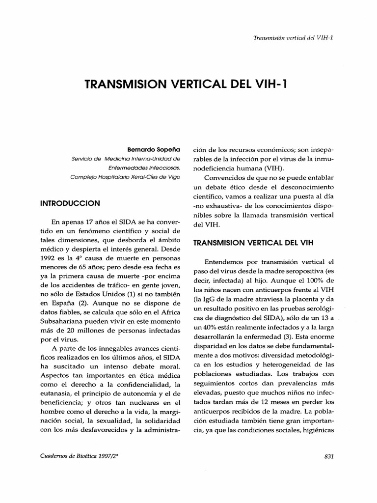 Transmisión vertical del VIH-1: Aspectos clave | PDF | Virus | VIH