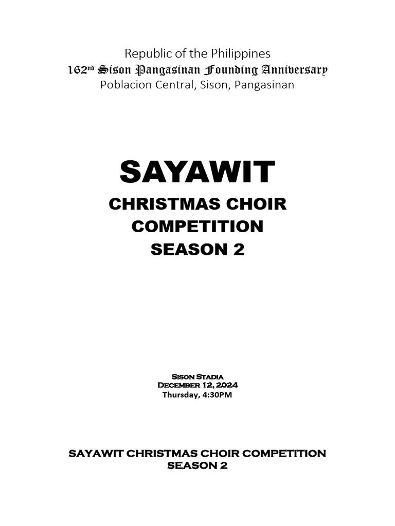 Sayawit_2024 | PDF | Vocal Music | Choral Music