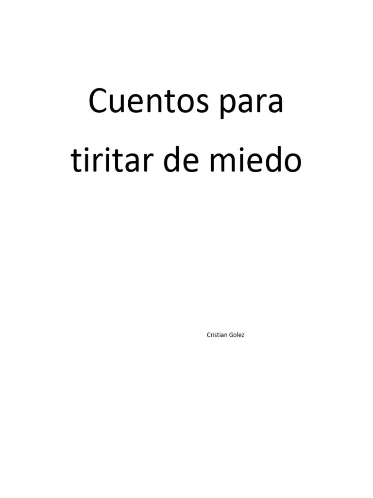 Cuentos de terror para temblar | PDF
