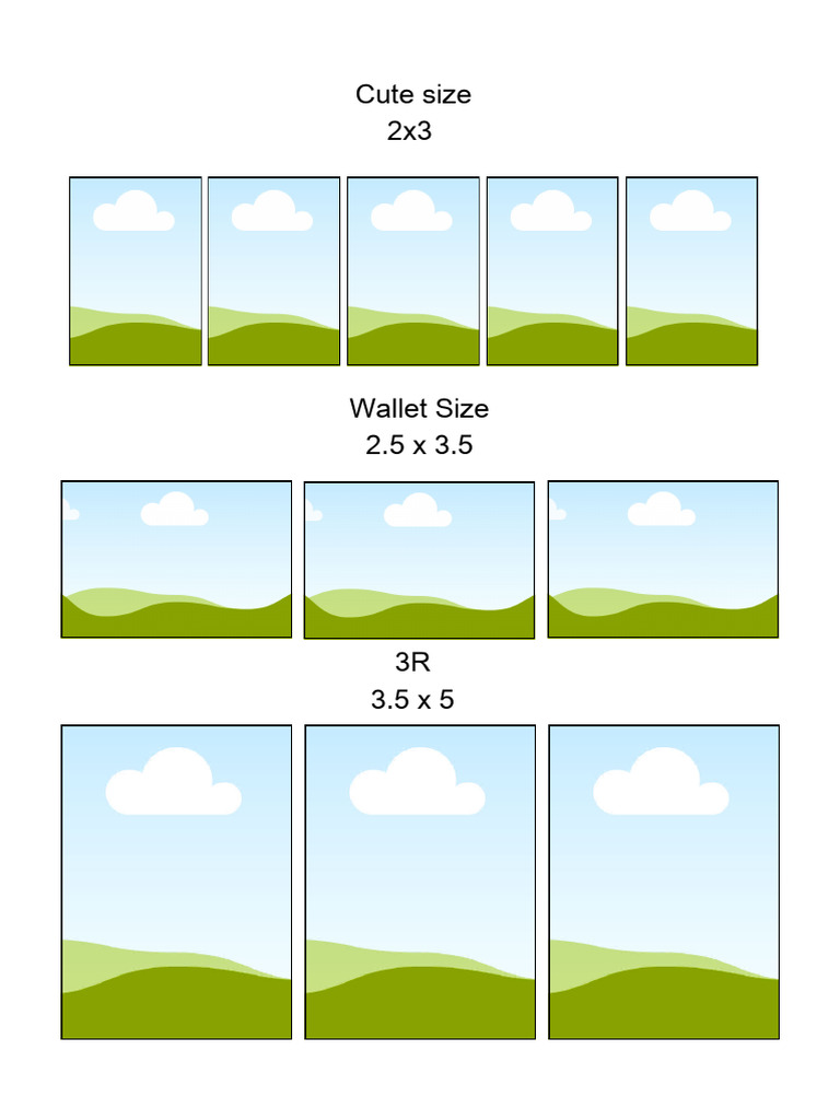Photo Printing Sizes | PDF