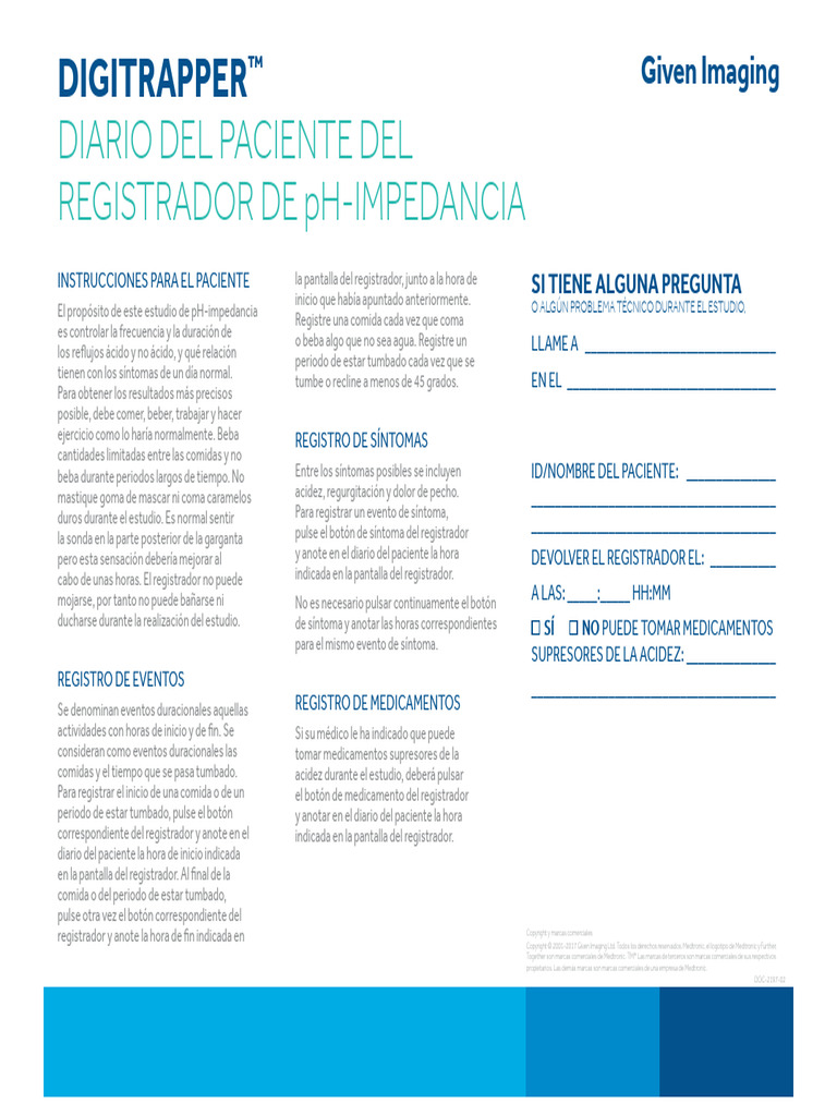 Digitrapper Patient Diary - ES | PDF | Medicina CLINICA | Enfermedades ...