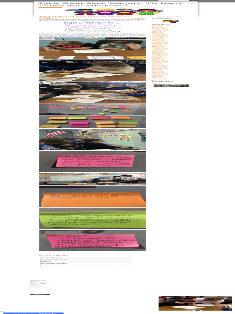 What Challenged, Changed or Confirmed My Thinking - Third Grade Super ...
