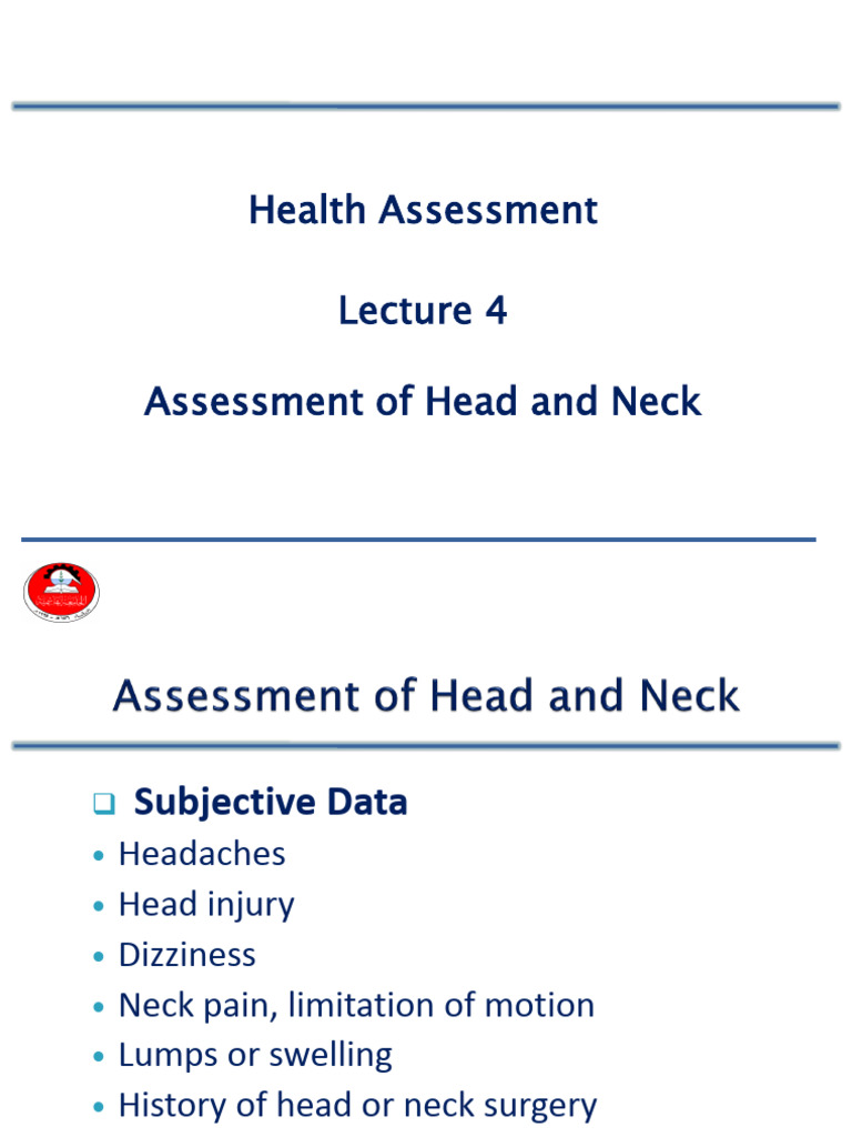health assessment 4 | PDF | Headache | Neck