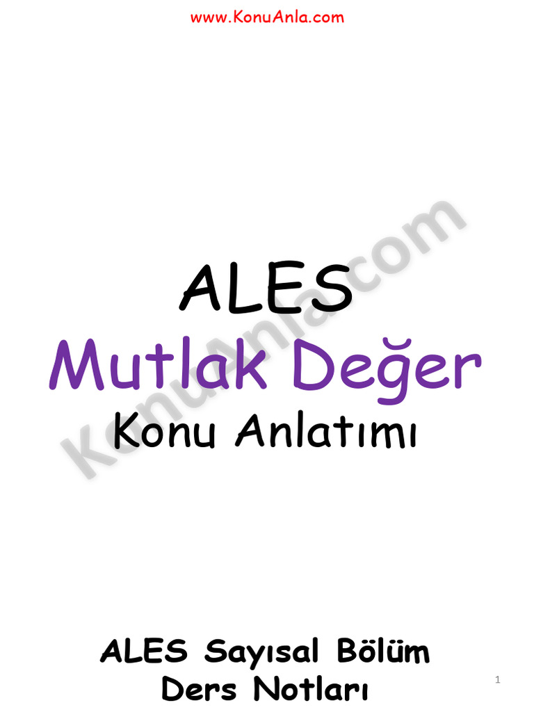 Mutlak Deger Ders Notu | PDF