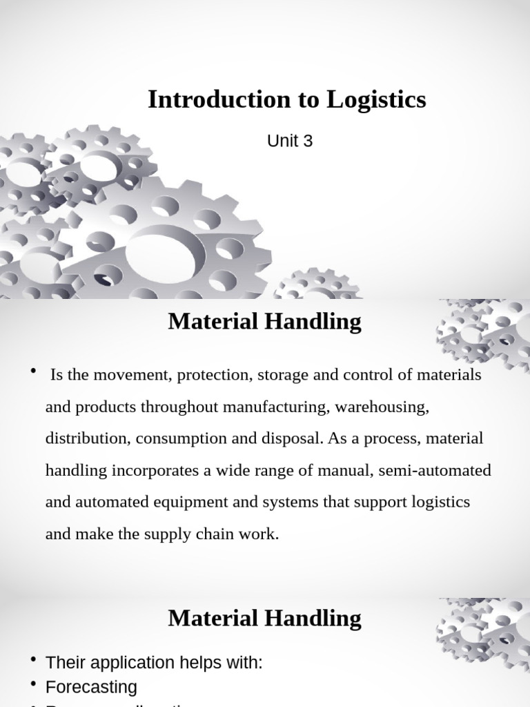 Unit 3 Introduction To Log 2 | PDF | Cargo | Pallet