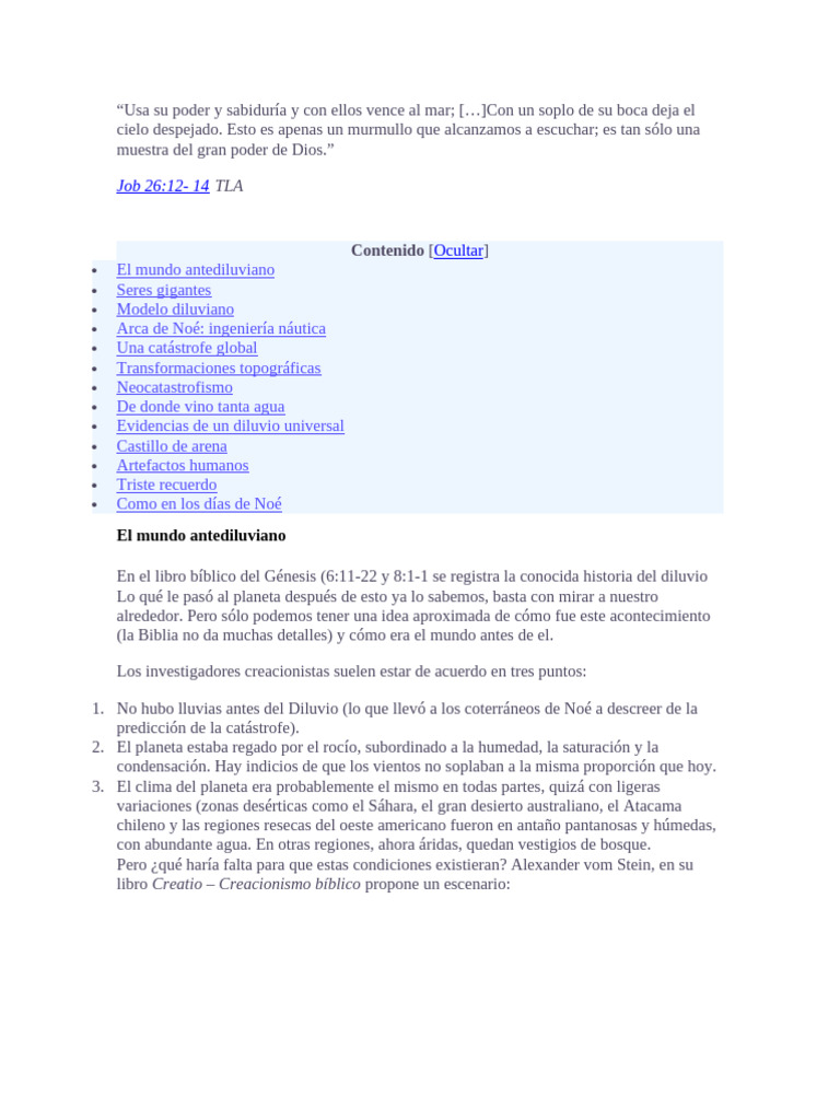 Evidencias del Diluvio Universal | PDF | Mito de la inundación | Tierra